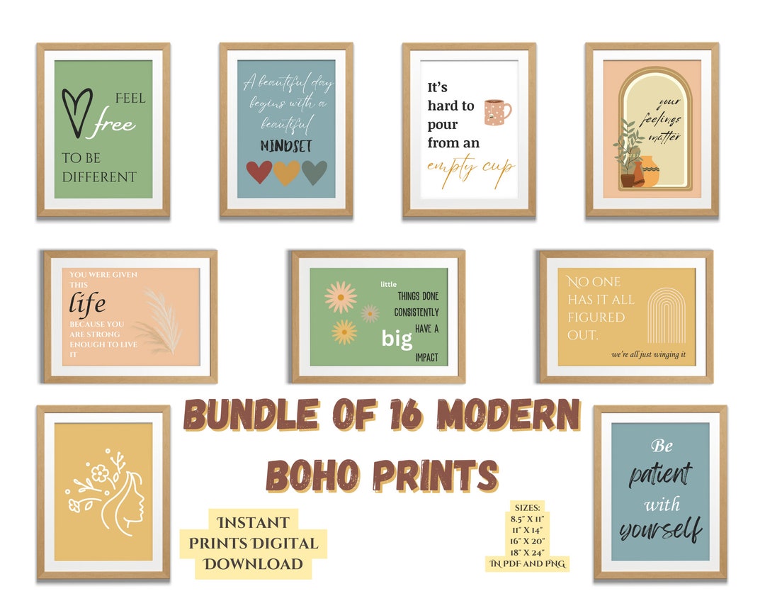 16 Boho Therapist Office Decor Counselor Posters Therapy Wall Art ...