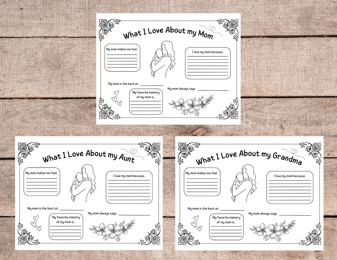 Mother's Day Craft, What I Love About My Mom Printable Worksheet ...