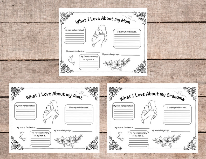 Mother's Day Craft, What I Love About My Mom Printable Worksheet ...