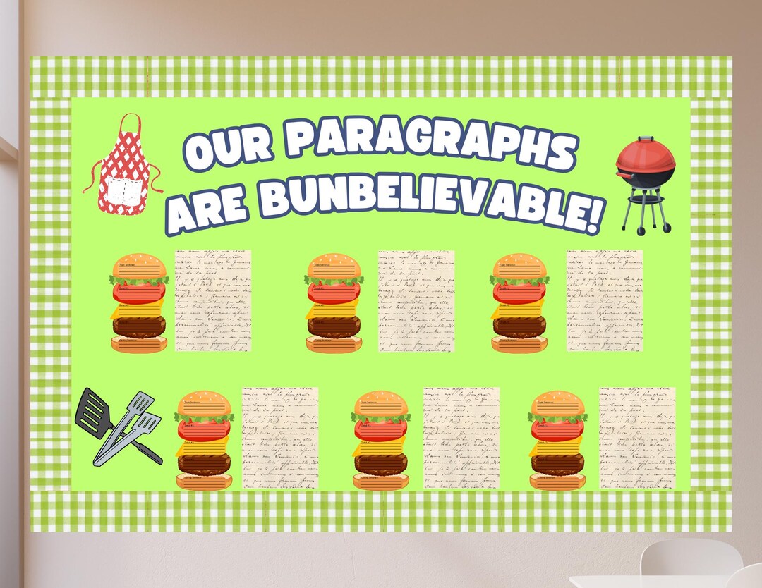 Hamburger Paragraph Organizer Bulletin Board Digital Download ELA ...