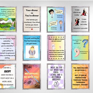 English ELA Funny Posters Teacher Memes Bundle of 12 Printable Digital ...