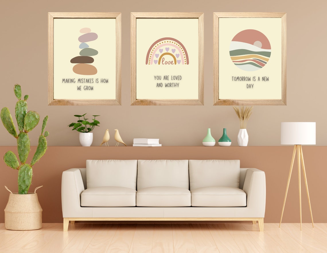 8 Boho Therapist Office Decor Counselor Posters Therapy Wall Art School ...