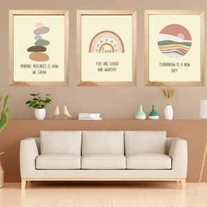 8 Boho Therapist Office Decor Counselor Posters Therapy Wall Art School ...