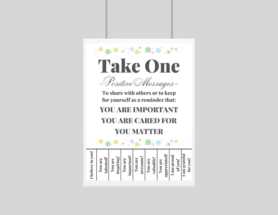 Positive Thoughts Tear off Flyer, You Matter Poster for Counselors ...