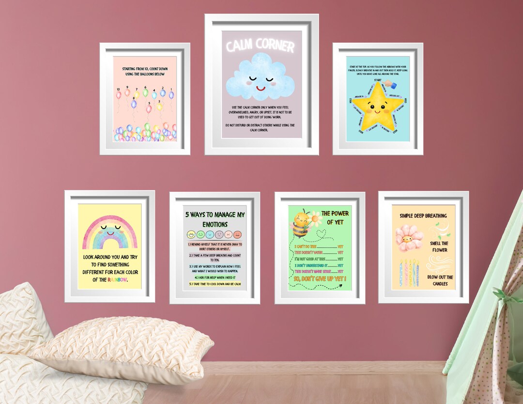 7 Calming Corner Classroom Posters Bundle School Psychologist Printable ...