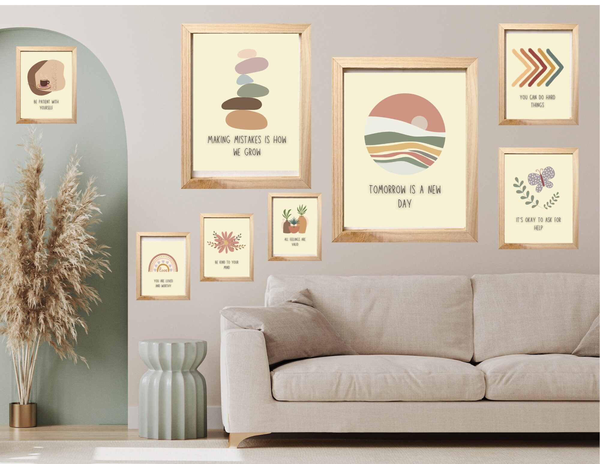 8 Boho Therapist Office Decor Counselor Posters Therapy Wall Art School ...