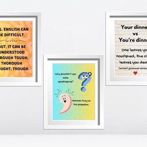 English ELA Funny Posters Teacher Memes Bundle of 12 Printable Digital ...