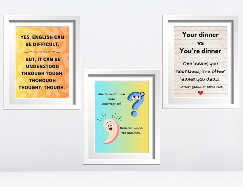 English ELA Funny Posters Teacher Memes Bundle of 12 Printable Digital ...