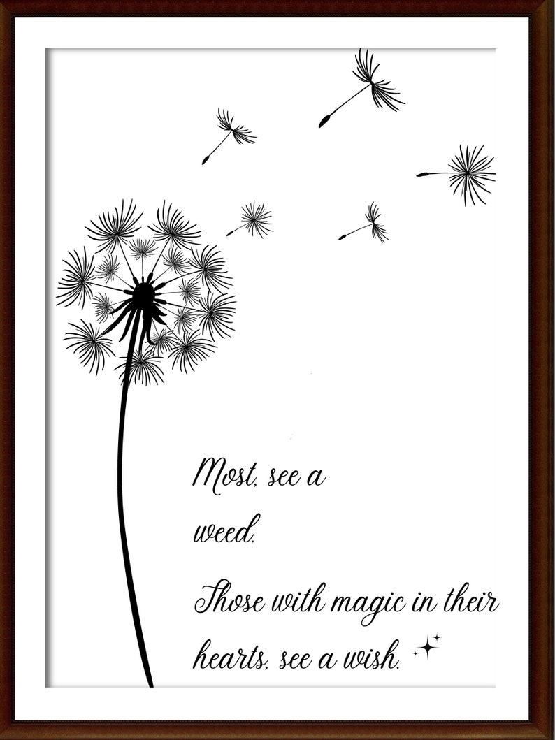 Dandelion Artwork, Printable Wall Art, Magic, Therapist, Counselor ...