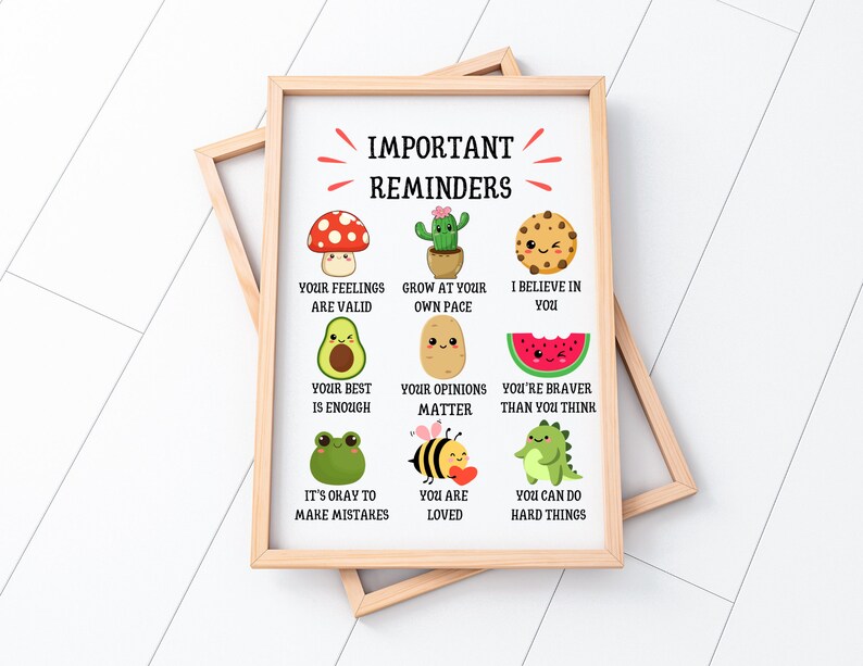 Important Reminders, Growth Mindset Poster, Therapy Office Decor ...