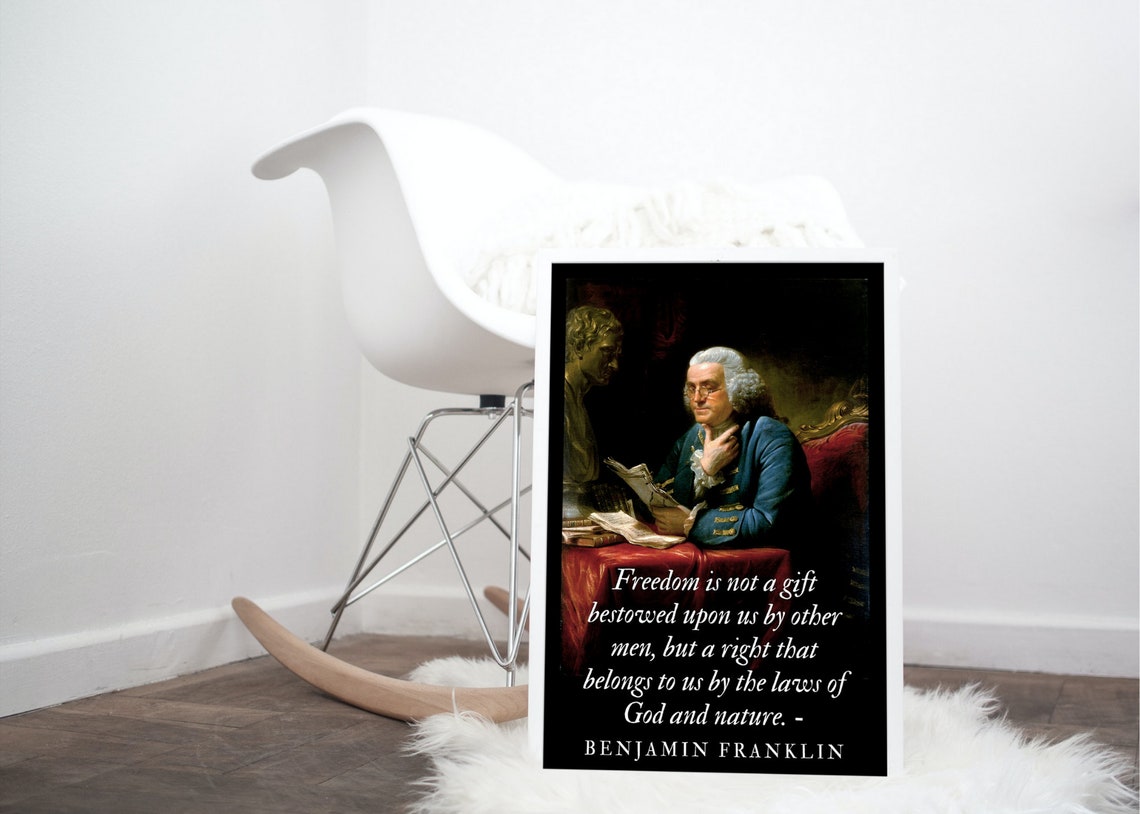 Benjamin Franklin Freedom Historical Quote Printable Digital Download ...
