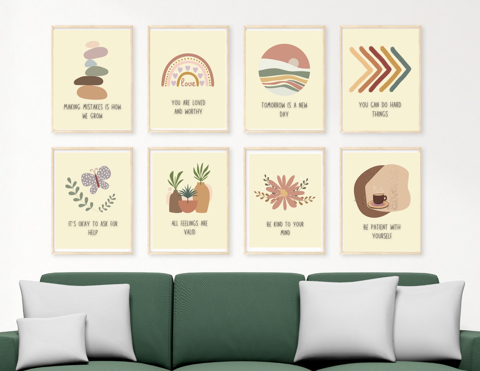 8 Boho Therapist Office Decor Counselor Posters Therapy Wall Art School ...