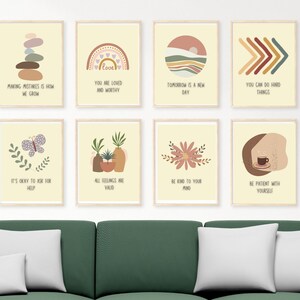 8 Boho Therapist Office Decor Counselor Posters Therapy Wall Art School ...