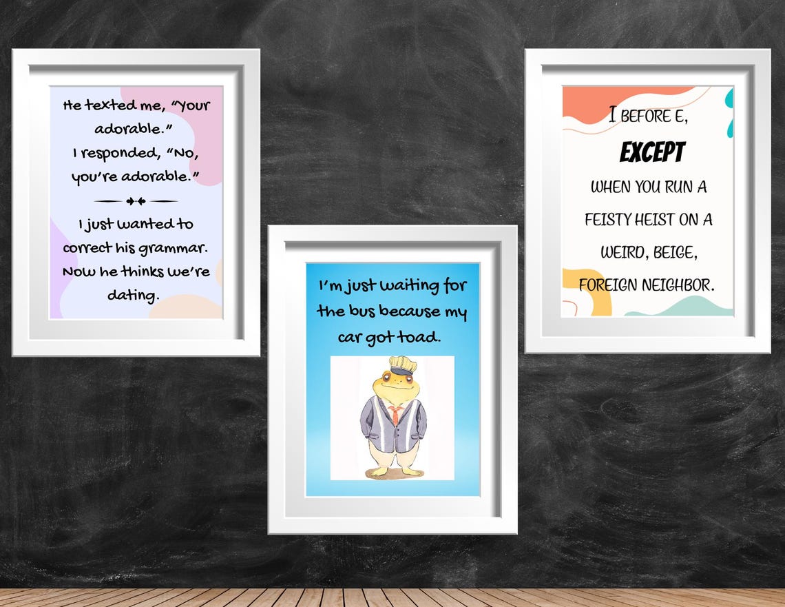 English ELA Funny Posters Teacher Memes Bundle of 12 Printable Digital ...