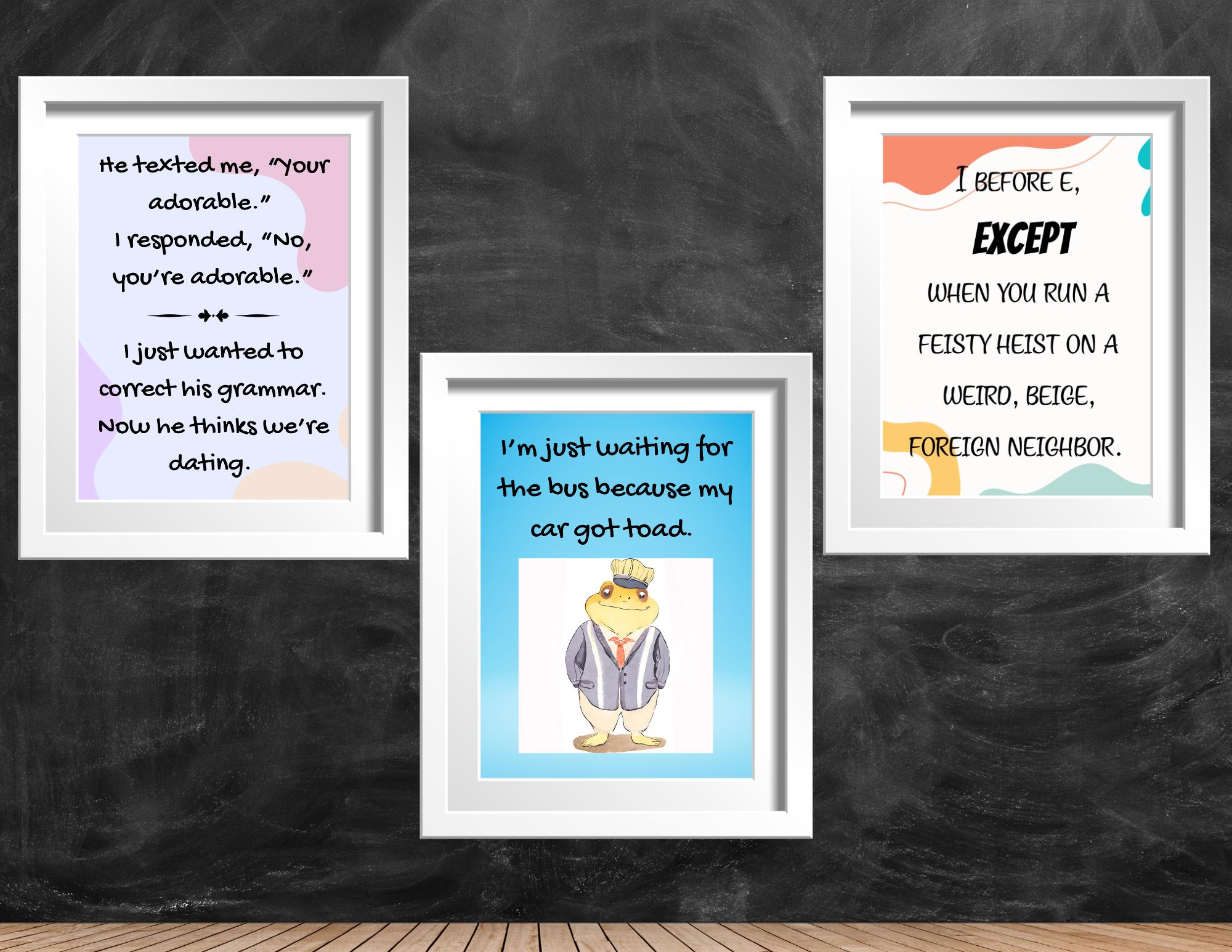 English ELA Funny Posters Teacher Memes Bundle of 12 Printable Digital ...