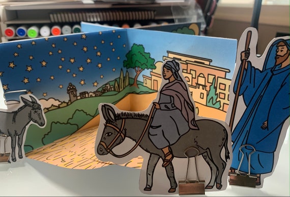 Nativity Diorama Coloring Pages