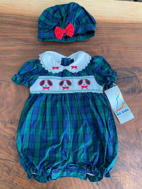 Vintage plaid baby romper - Gem
