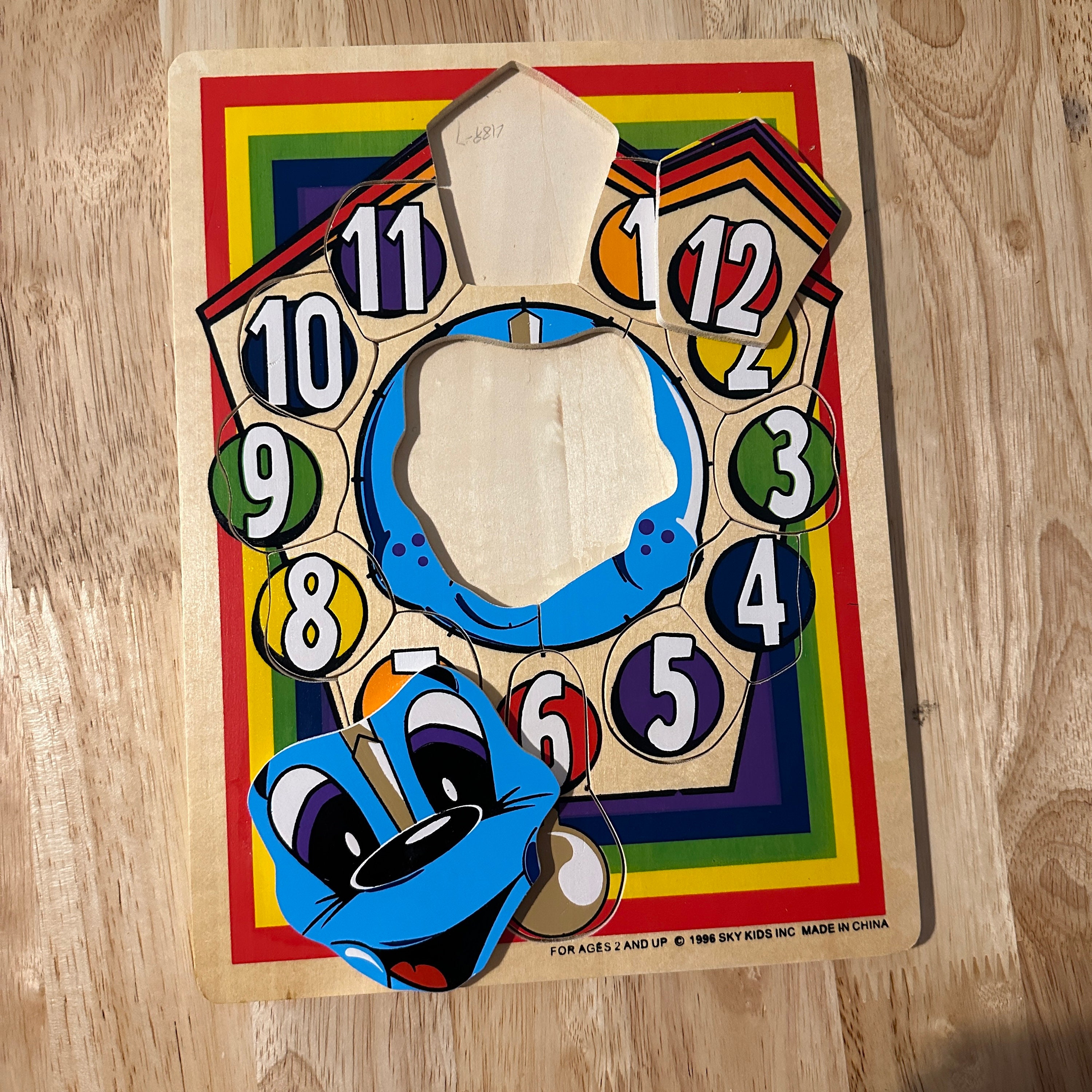 Sky Kids Time Telling Puzzle Clock Wood Puzzle With 13 Cut - Etsy