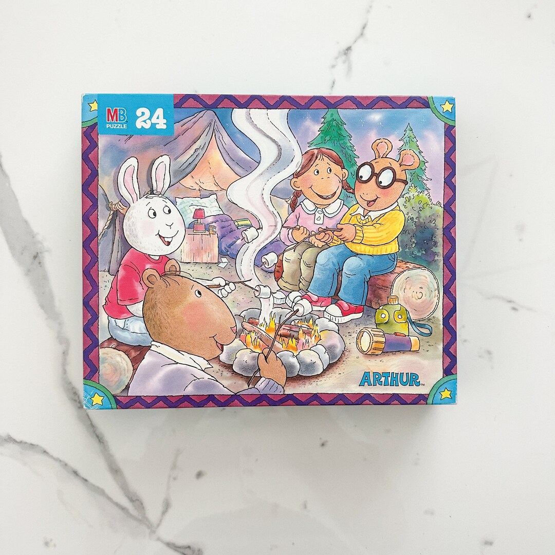 Vintage 1996 Arthur Puzzle: Camping With Muffy, Brain & Buster (24 ...