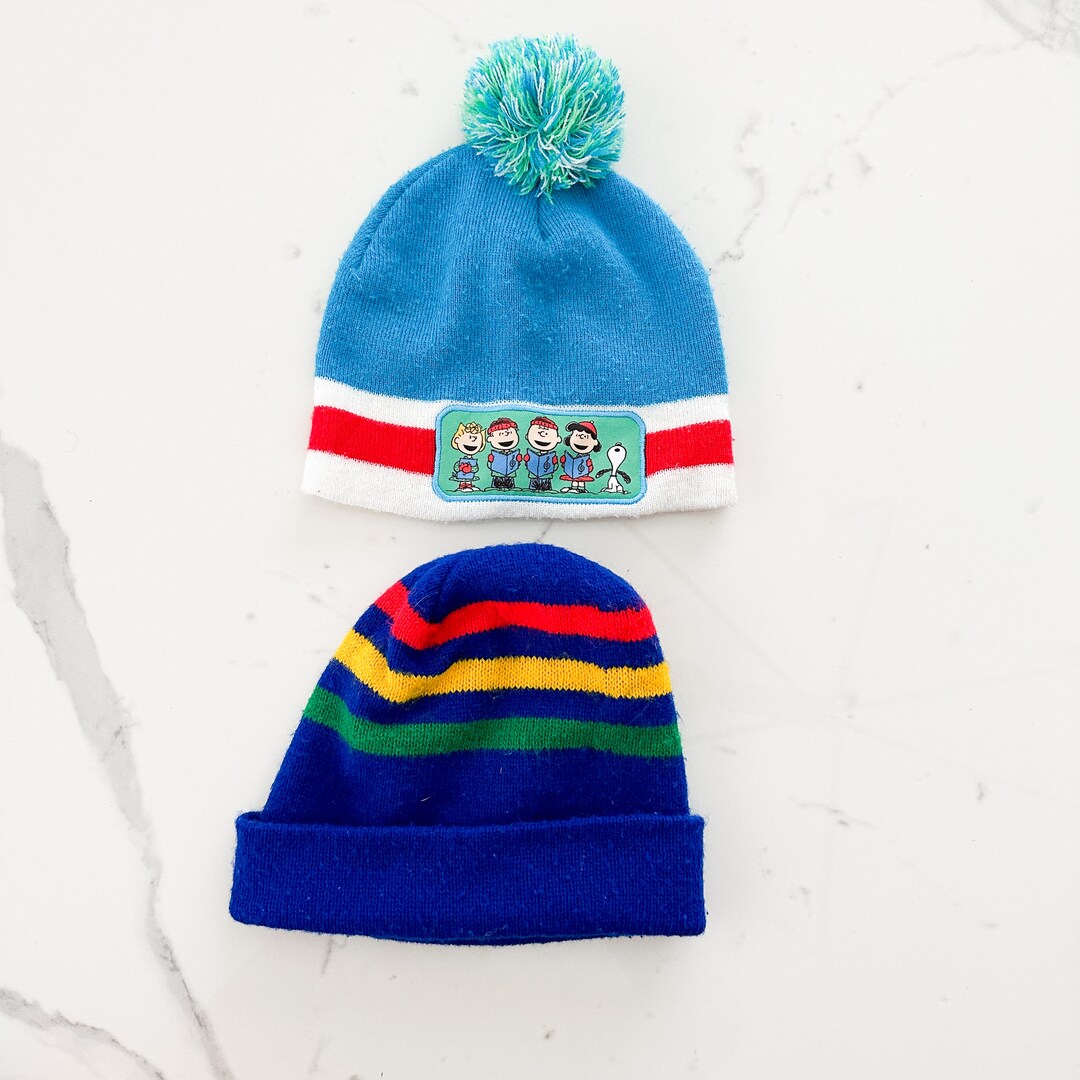 Toddler / Big Kids Winter Snow Hats, Ski Hat Peanuts and Stripes - Etsy