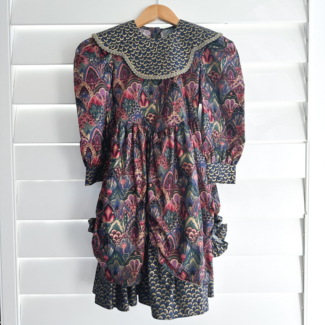 Vintage Sarah Kent Girls Fancy Dress Size 5 With Paisley Art Deco ...