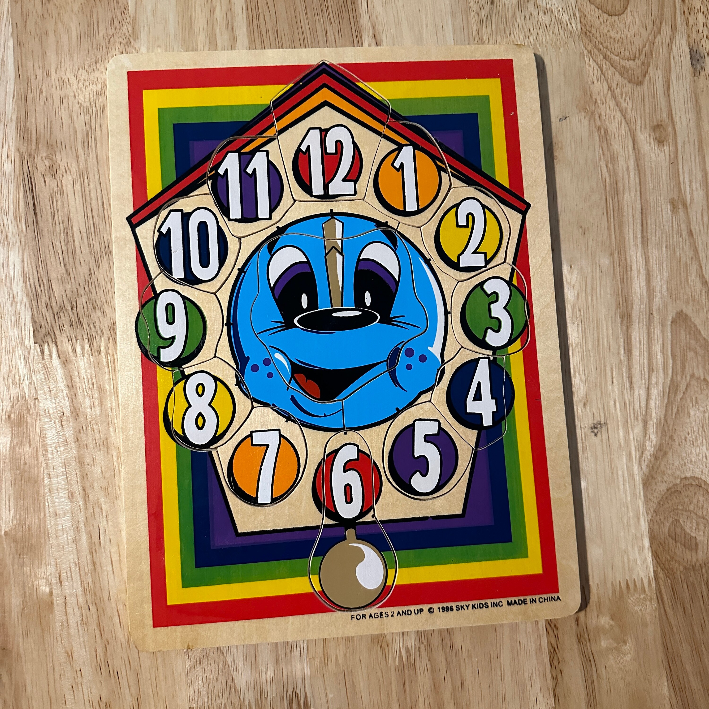 Sky Kids Time Telling Puzzle Clock Wood Puzzle With 13 Cut - Etsy