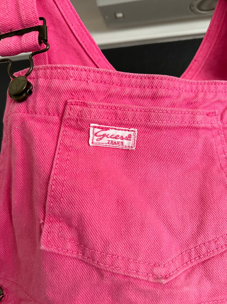 90s Baby Guess Pink Denim Short All, Overall Romper, Toddler Size 5 ...