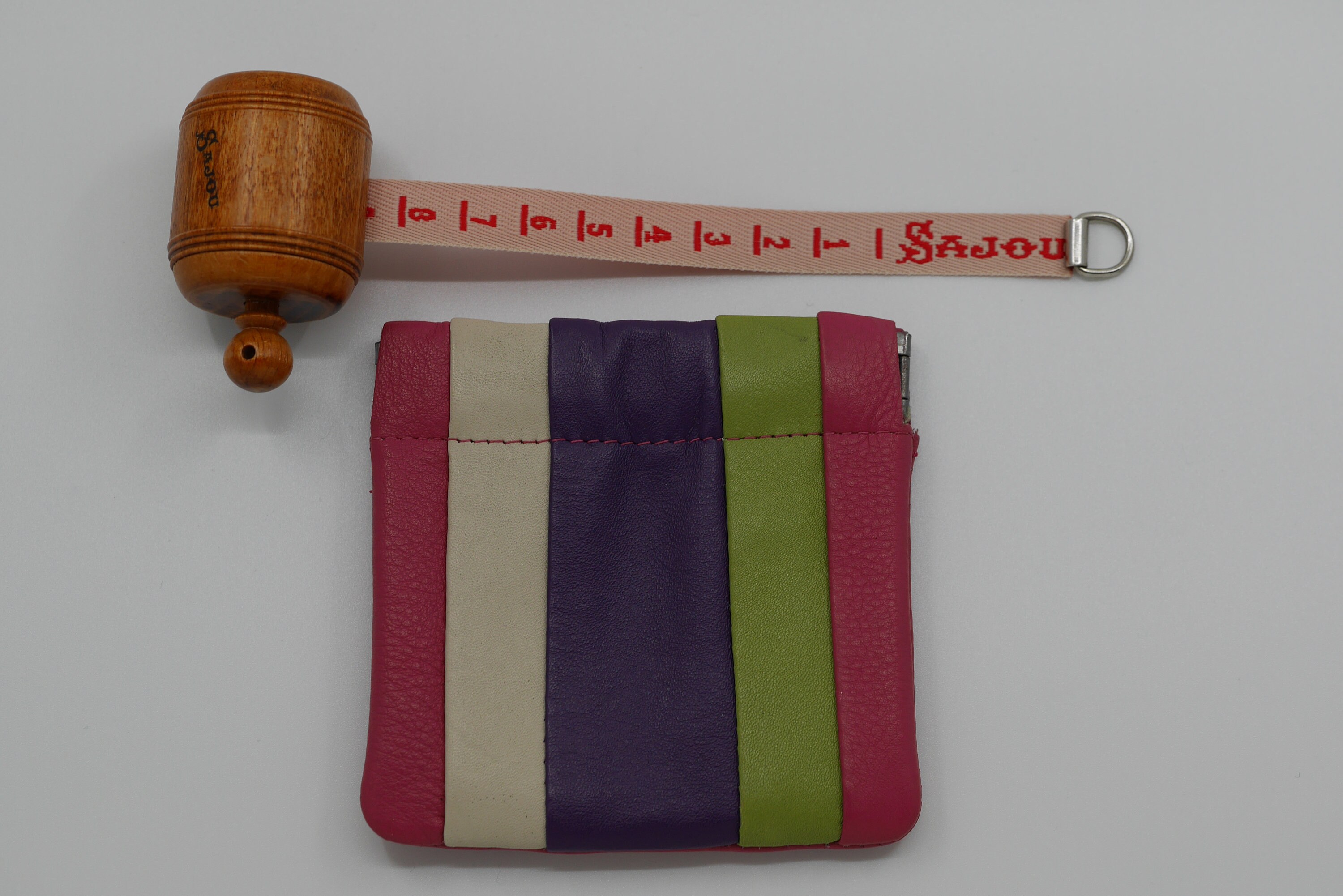 Snap-top Coin Pouch in Colourful Striped Leather. - Etsy UK