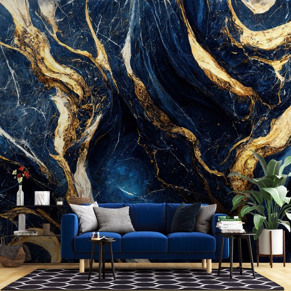 Blue Marble Wallpaper - Etsy