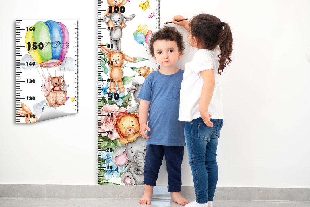 Height Chart for Kids, Safari Animal Height Sticker, Kids Jungle Cute ...