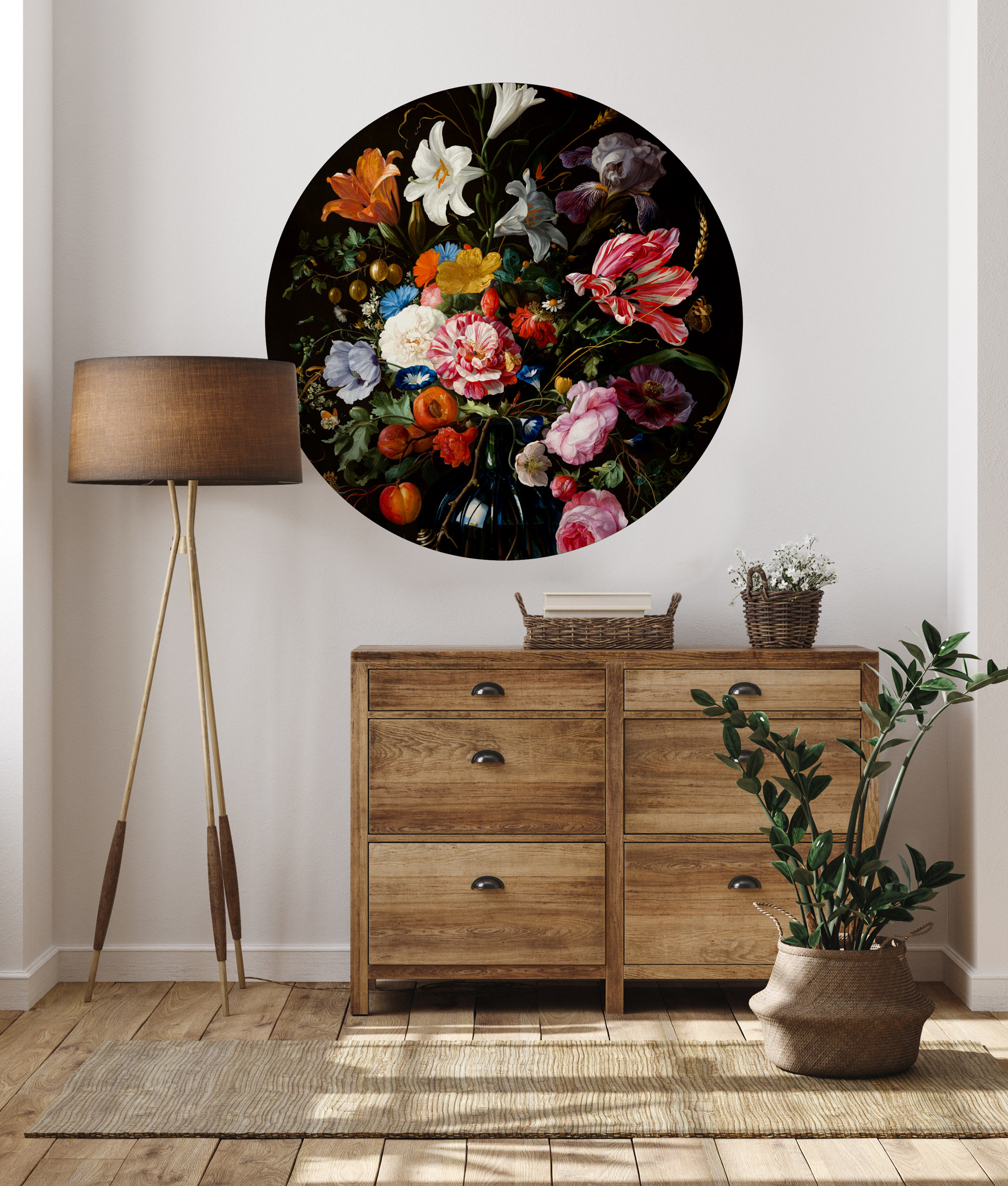 Circle Wall Decal Floral Circle Wall Stickers Self Adhesive - Etsy
