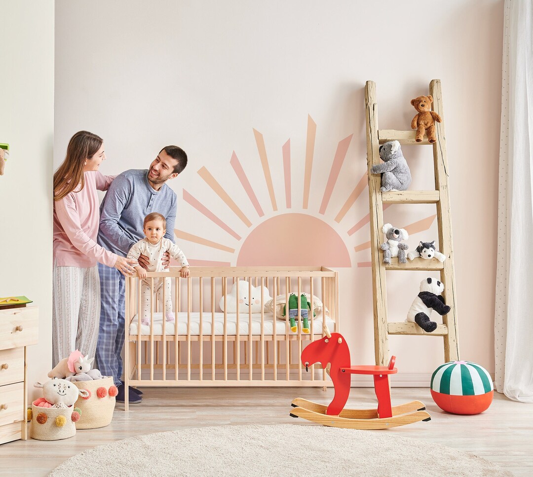 Sun Wall Decal, Kids Sun Wall Sticker, Soft Nursery Sun Wall Decal - Etsy