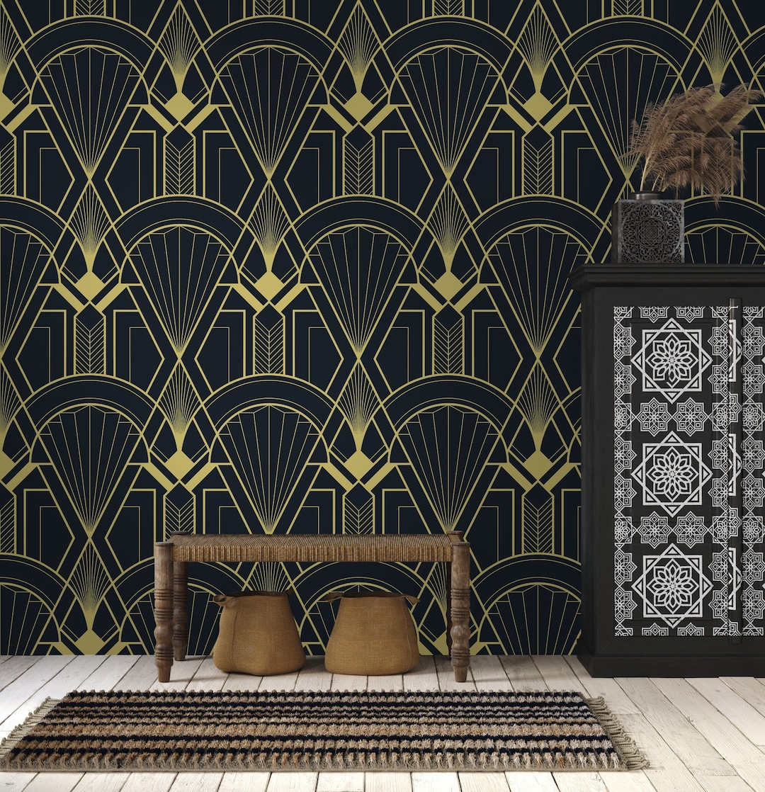Art Deco Wallpaper Abstract Art Deco Wall Mural Geometric Wallpaper ...