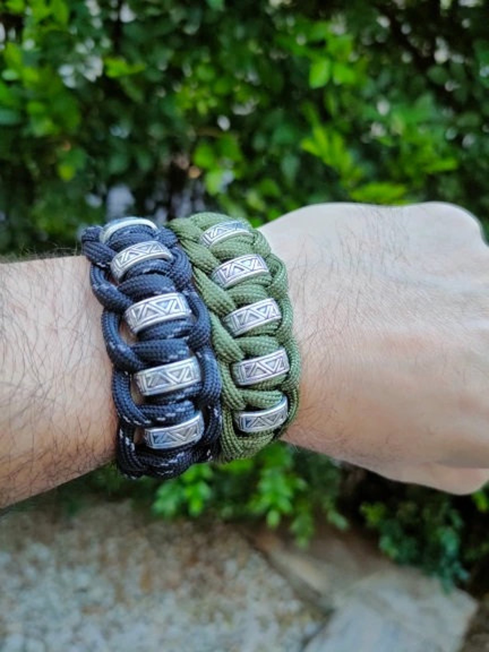 Viking Runes Paracord Rope 10 Color Survival Braided Wristband - Etsy