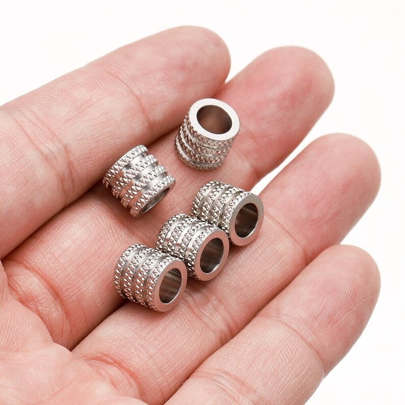 20pcs/lot 5mm 6mm Hole Stainless Steel Big Hole Spacer - Etsy
