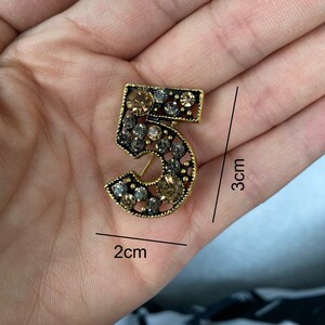 Number 5 Luxury Design Brooch Pink Yellow Color Crystal - Etsy