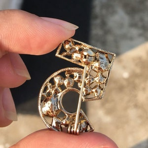 Number 5 Luxury Design Brooch Pink Yellow Color Crystal - Etsy