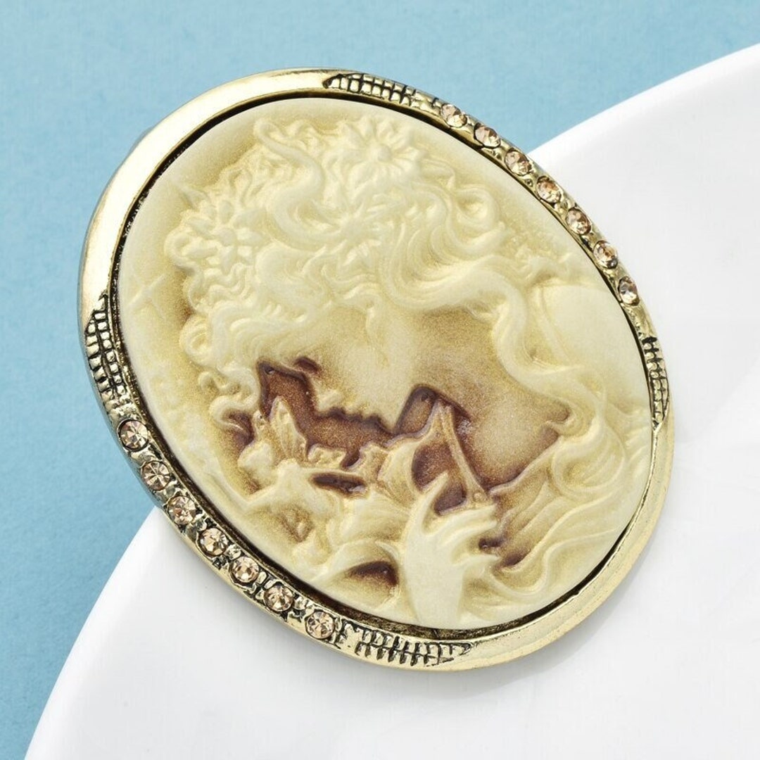 Lady Figure Fairy Brooch Pin Women Rhinestone Broach Victorian Art Deco ...