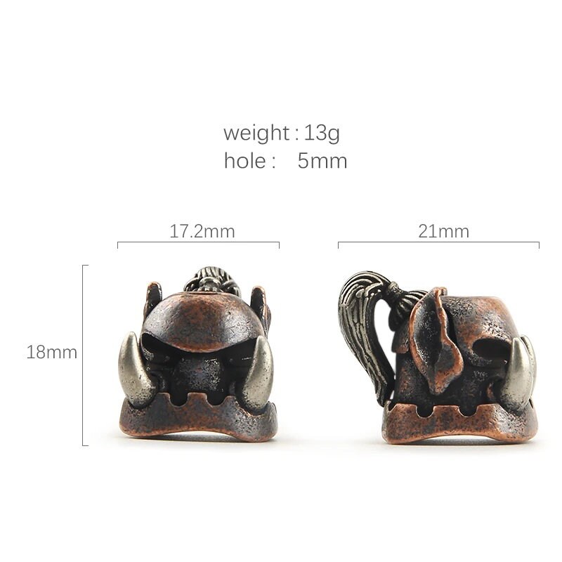 Big Teeth Beast Knife Beads Pendant Brass Bead Keyring | Etsy