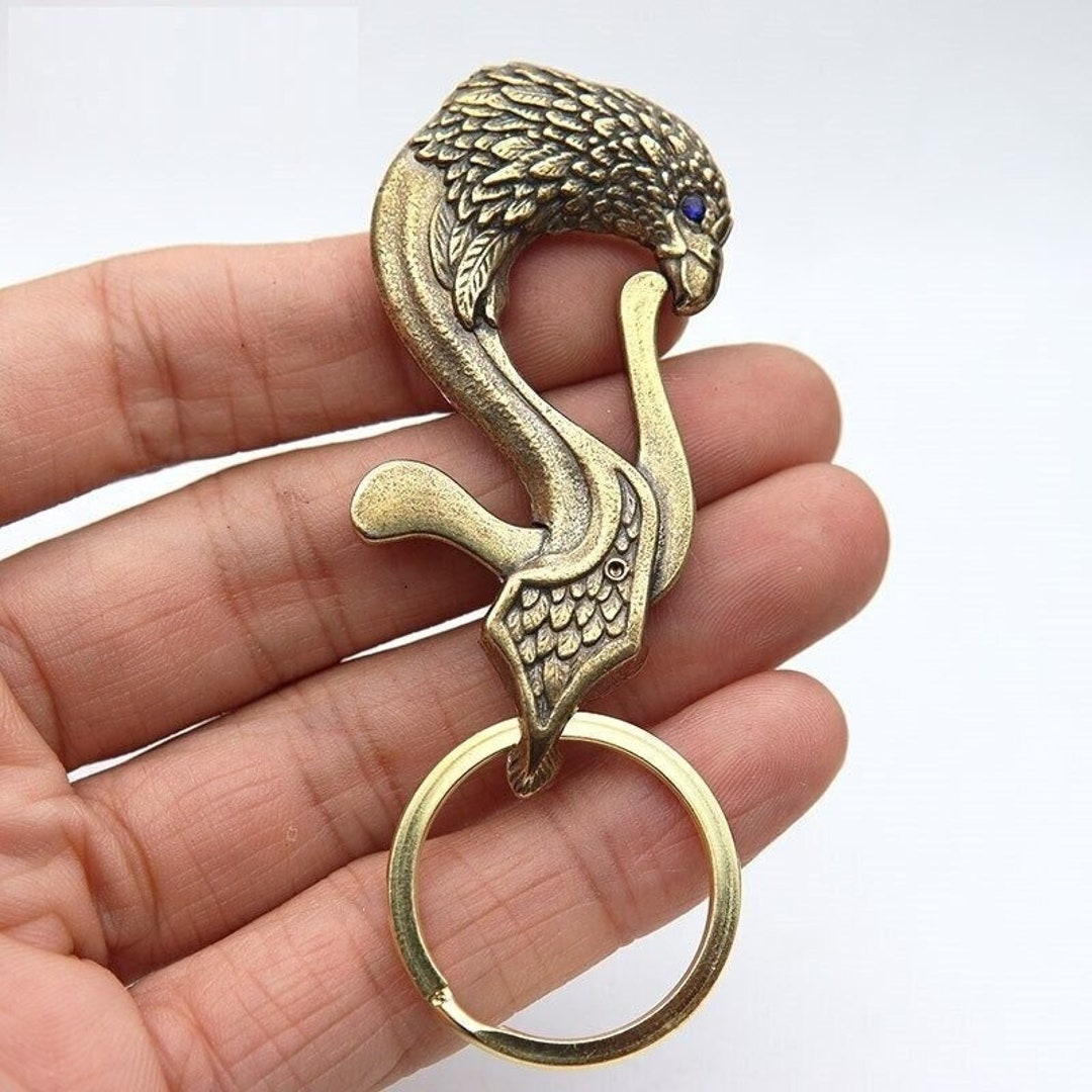 Eagle Blue Eyes Keyholder Car Keychain Trinket Metal Brass Buckle Waist ...