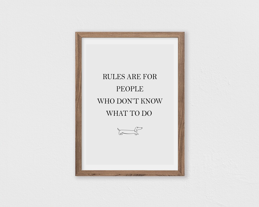 Funny Quote Poster Rules Are for People Who Don't Know What to Do ...