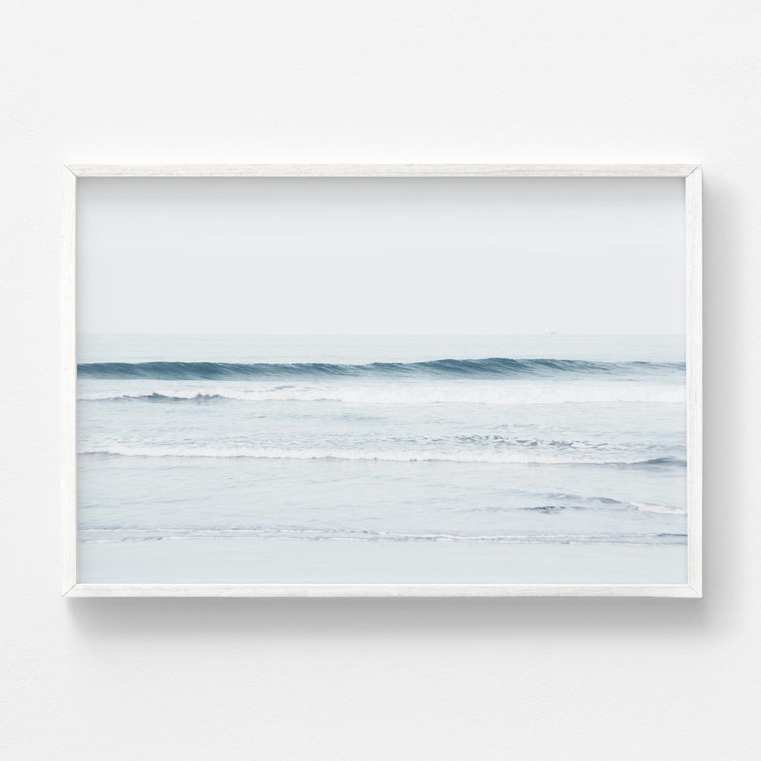 Minimalist Blue Ocean Fine Art Print, Serene Coastal Wall Art, Modern ...