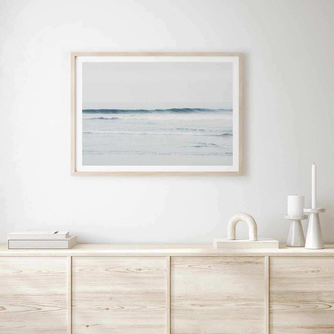 Minimalist Blue Ocean Fine Art Print, Serene Coastal Wall Art, Modern ...