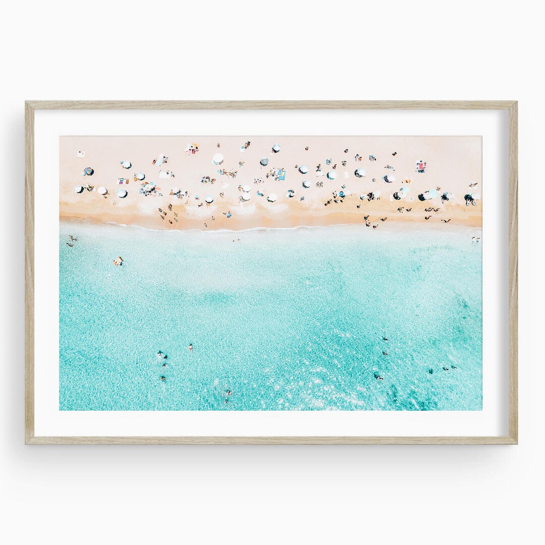 Aerial Beach Wall Art Print, Bright Fine Art Coastal Photography ...