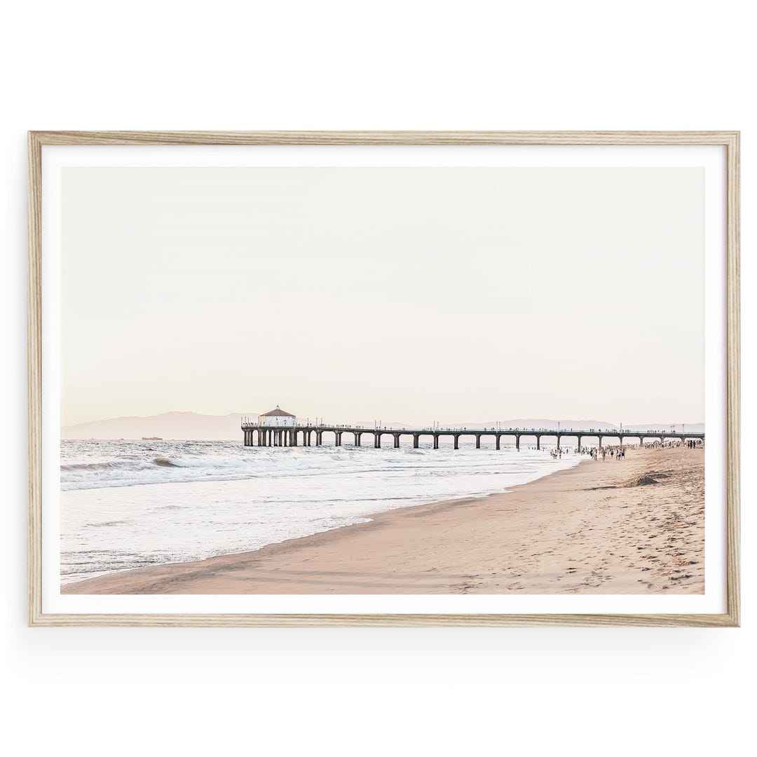 Muted Beach Photo Print, Framed California Wall Art, Manhattan Beach ...