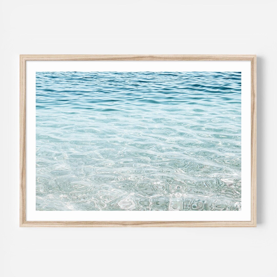 Crystal Clear Ocean Water Print, Minimalist Coastal Wall Art, Tranquil ...
