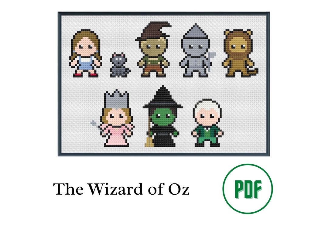Easy Cross Stitch PDF Pattern: the Wizard of Oz Cross Stitch Pattern for Beginners unofficial ...