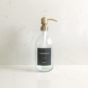 Clear Glass Bottle Labelled Refillable Bottle With Metal - Etsy