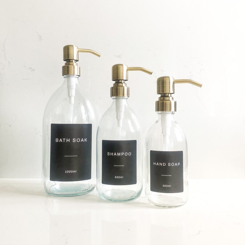 Clear Glass Bottle Labelled Refillable Bottle With Metal - Etsy