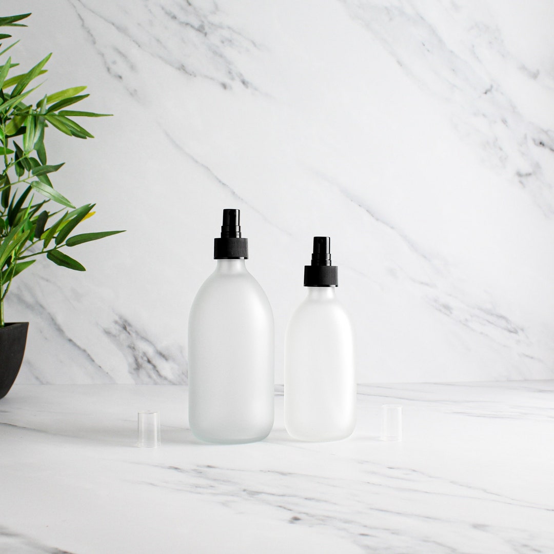 Frosted White Mist Spray Bottle - Refillable Coloured Glass Mister With ...